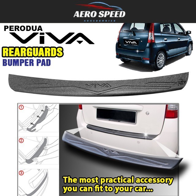 Perodua Viva Rear Bumper Guard (BLACK) BUMPER PAD PROTECTOR | Shopee ...