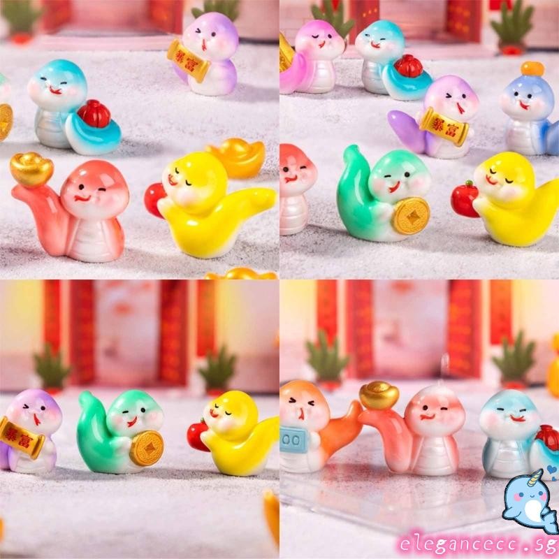 ELEGA 5Pieces Chinese Resins Snake Figurine 2025 Year Of Snake Color ...