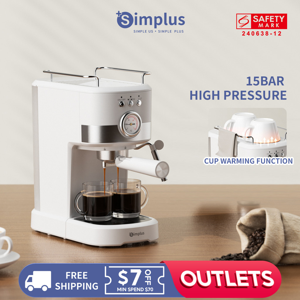 Simplus Coffee Maker Semi Automatic Espresso Extraction 15Bar High ...