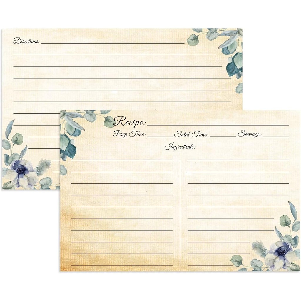 Recipe Cards 4x6, Premium Double-Sided Recipe Cards for Wedding, Bridal ...