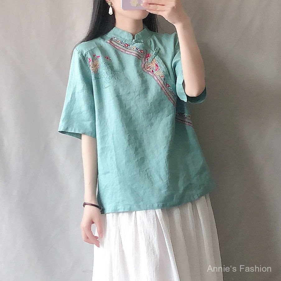 旗袍上衣 汉服上衣 Hanfu Top Qipao top Blouse CNY Women Chinese style top shirt ...