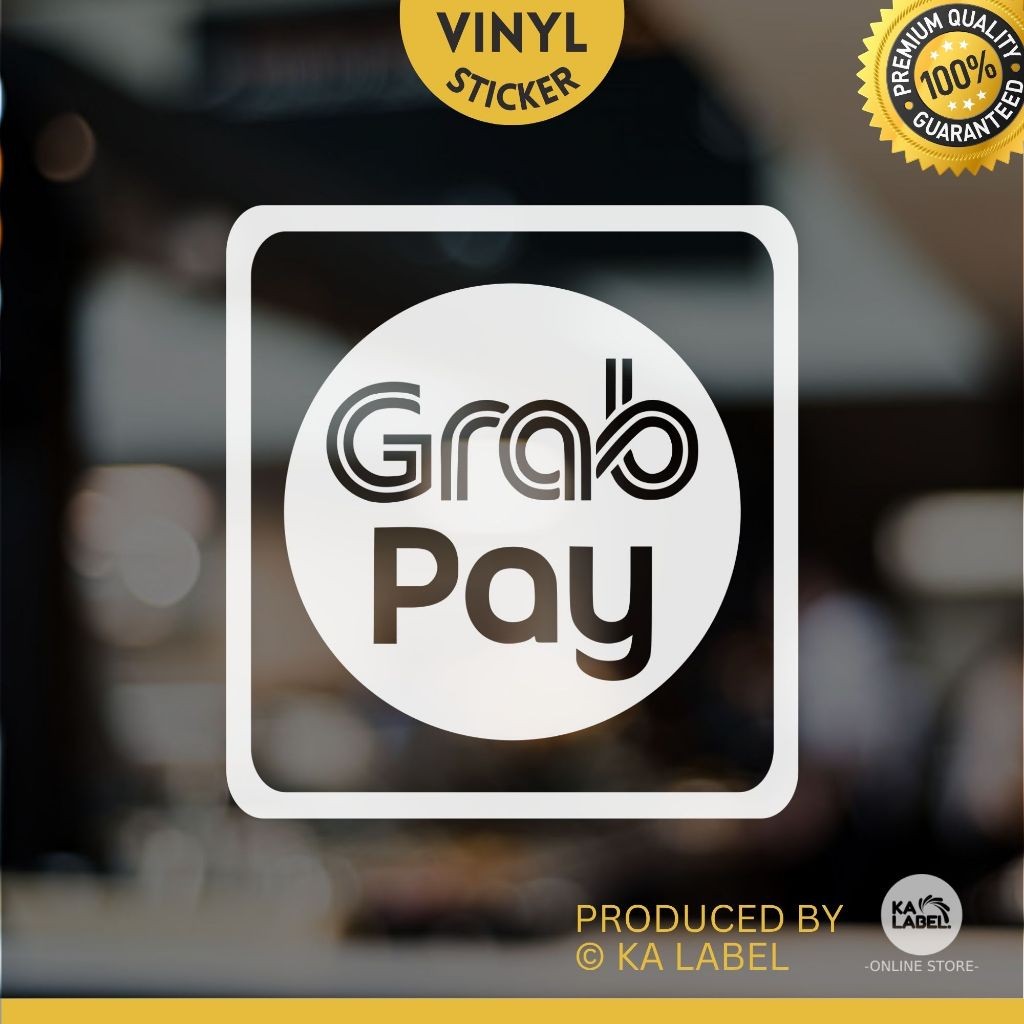 (Ready Stock) Grab Pay Sign Sticker Home / Office / Shop Vinyl Sticker ...