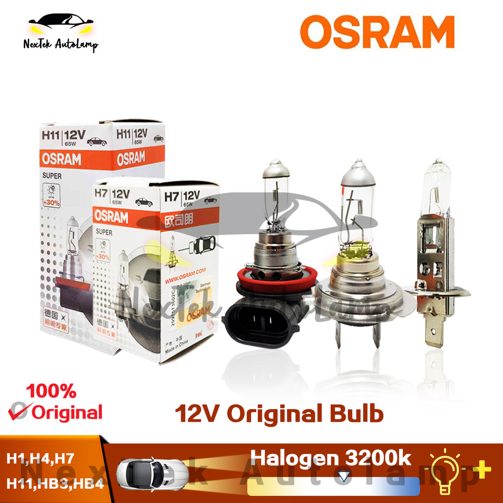 OSRAM SUPER H1 H4 H7 H11 HB3 HB4 12V 65W 70/65W 3200K Car Standard ...