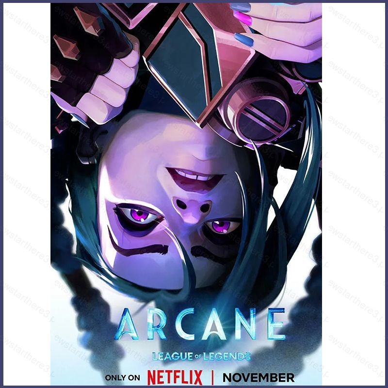 YE Arcane 2 League of Legends poster Jinx Jayce wall sticker 30cm ...