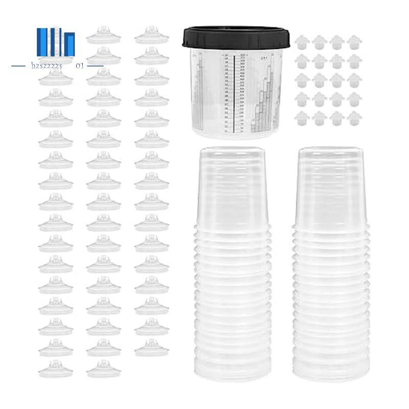 Paint Cup Liner And Lid System As Shown 20Oz Kit 50 Lids 50 Liners 1 ...