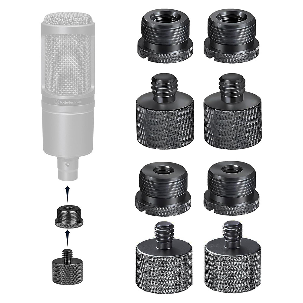 Mic Stand Adapter Set 8 pieces Metal Microphone Stand Screw Thread ...