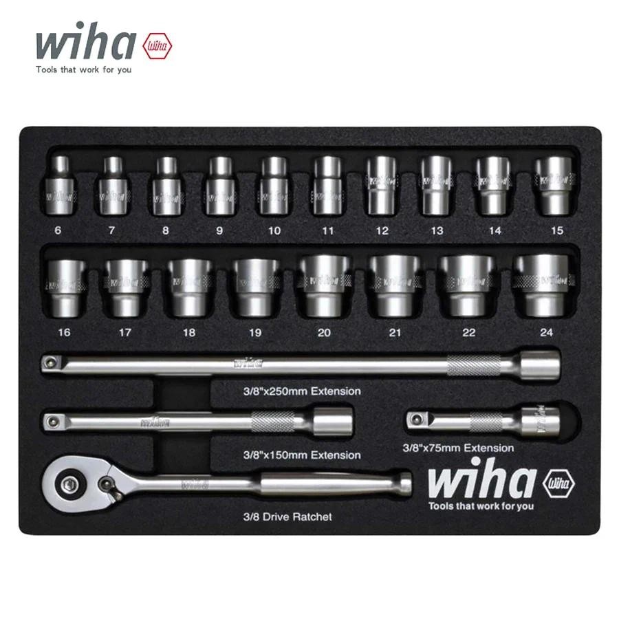Wiha 22 Pcs 3/8" Ratchet Socket Wrench Set in Foam Insert with 18 Pcs ...