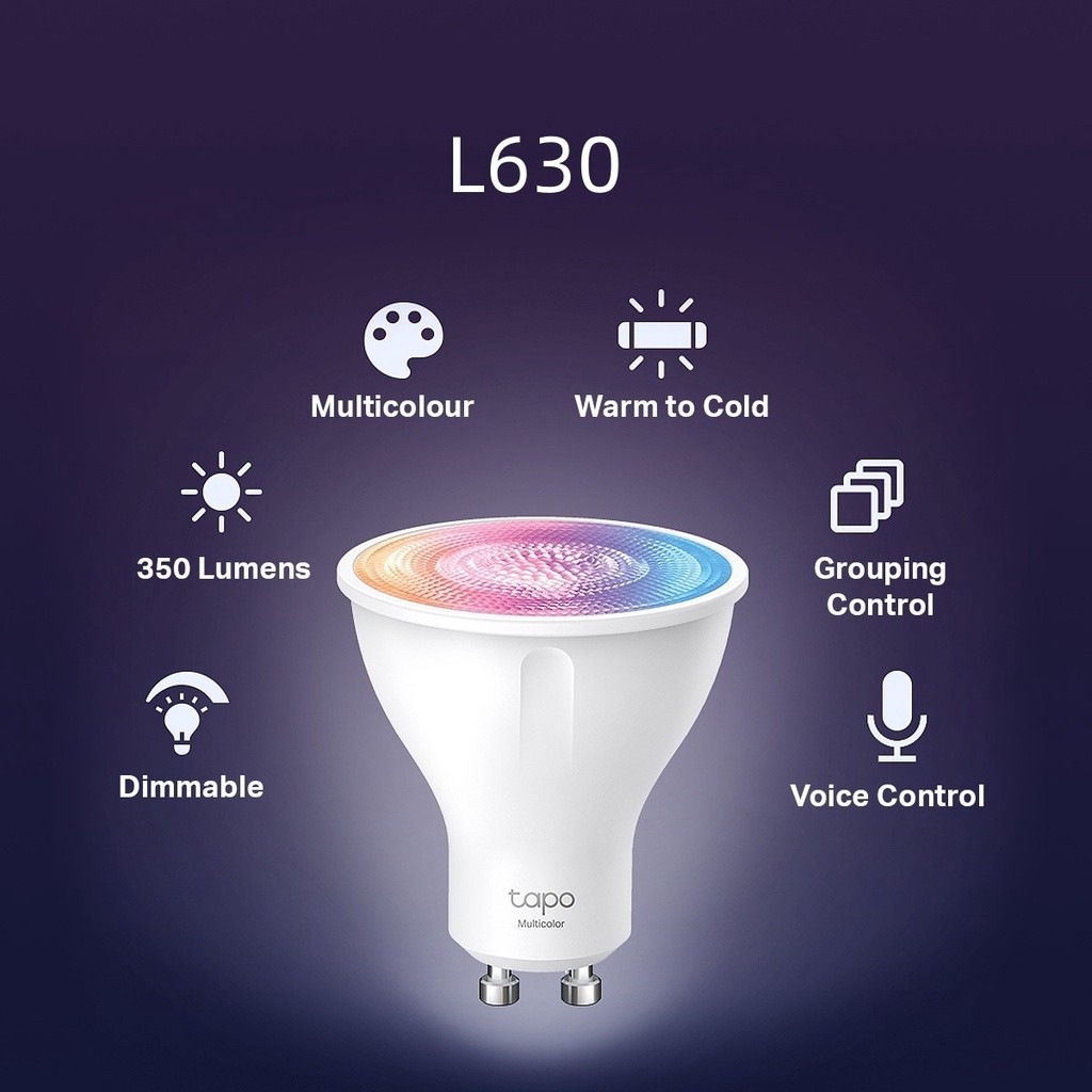 TP-Link TAPO L610 / L630 GU10 Lamp Base LED Smart WiFi Wireless ...