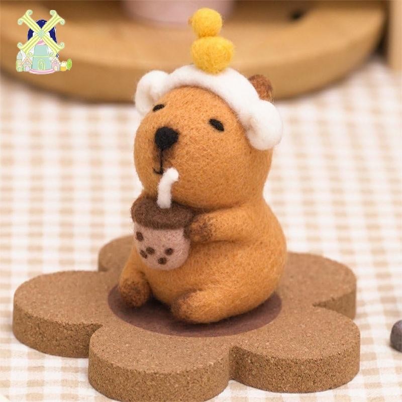 Capybara Stuffed Toy Cartoon Interactive Toy DIY Wool Felt Material ...