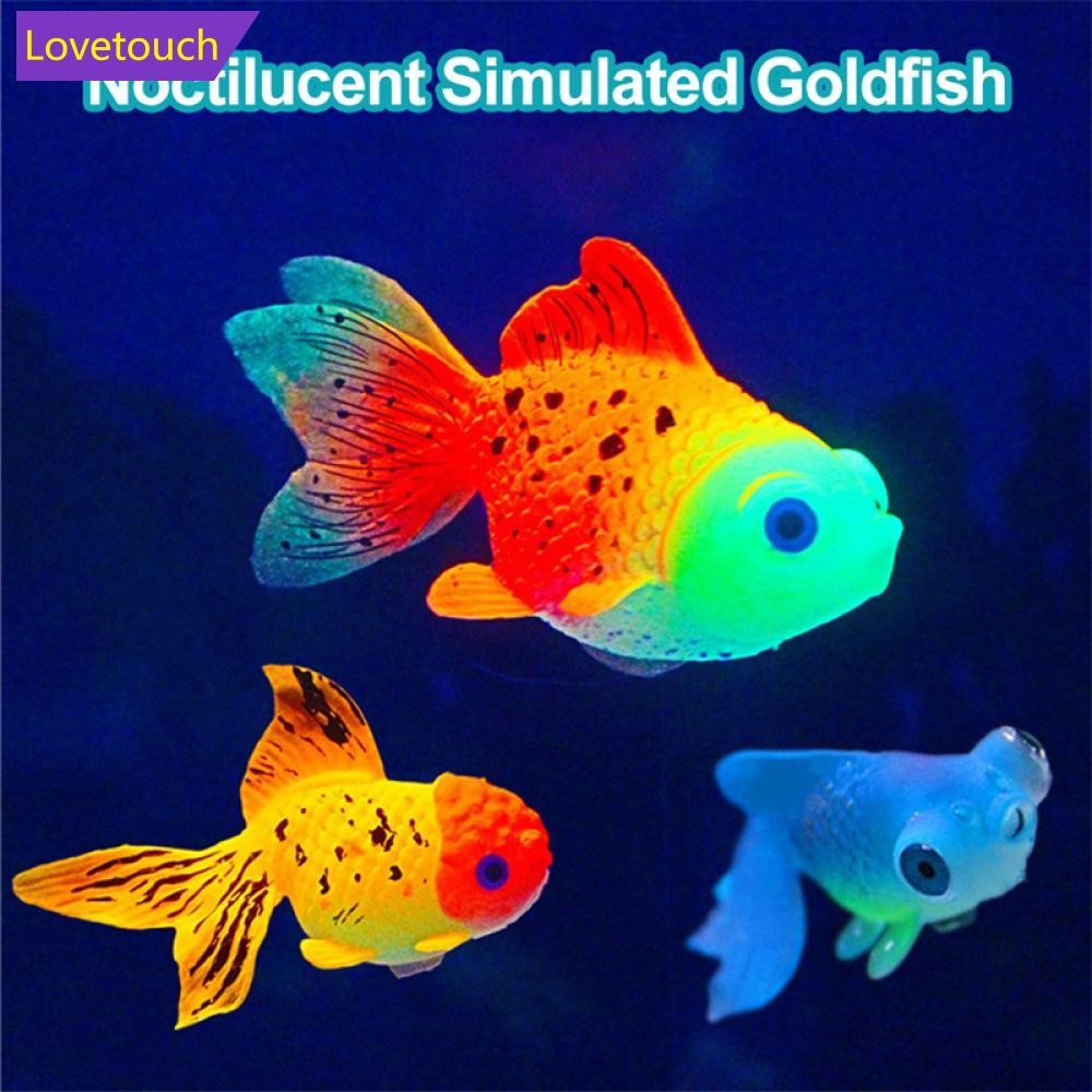 LOVETOUCH Artificial Aquarium Goldfish Glow In The Dark Ornament Fish ...