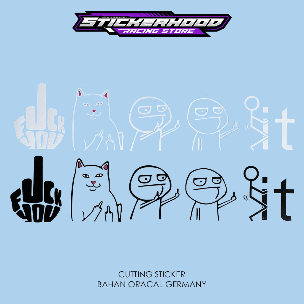 FUCEK MIDDLE FINGER CARTOON MEME STICKER | Shopee Singapore