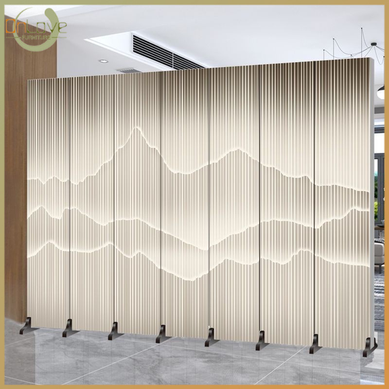 Partition screen wall simple modern living room folding mobile office ...
