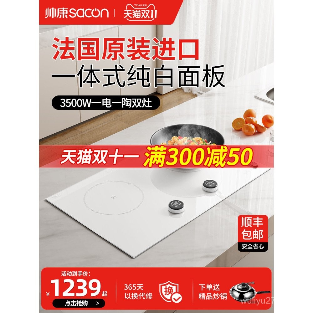 Sacon Pure White Induction Cooker Electric Ceramic Stove Embedded ...