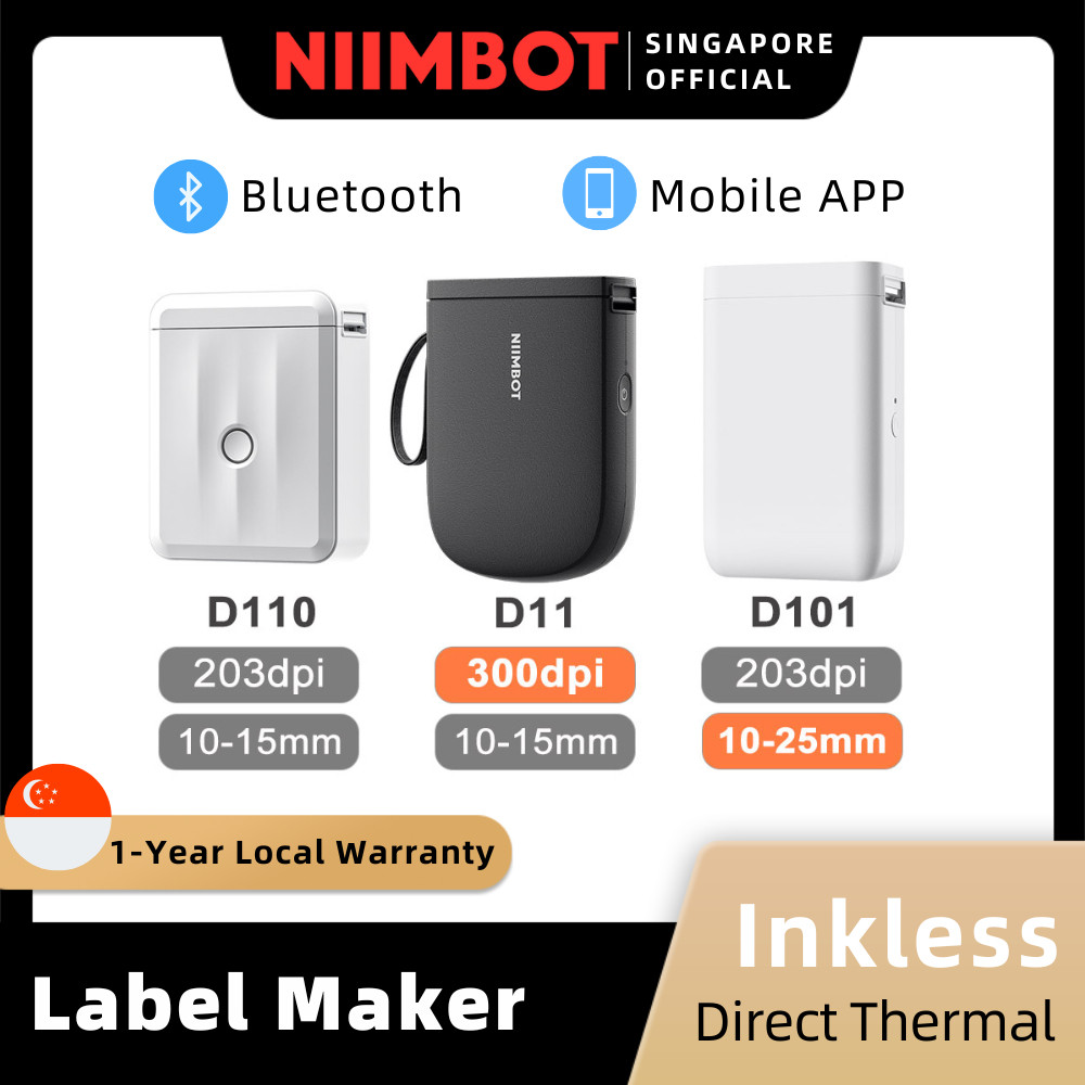 NIIMBOT Home Label Maker D11 D110 D101 Portable Bluetooth Inkless ...