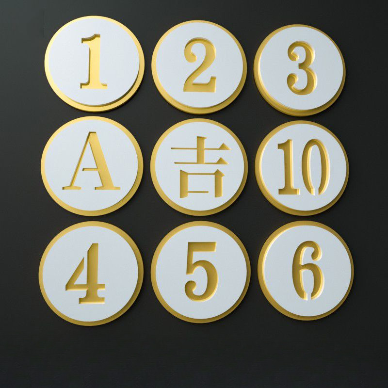 Platinum Number Card Floor Sign Cabinet Door Number Stickers Shoe ...