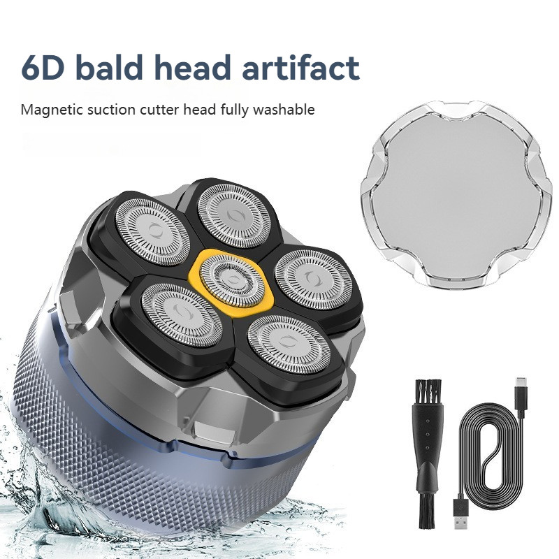 Electric Shaver for Men Six-Head Waterproof Razor Smart Magnetic ...