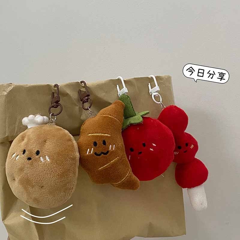 Cute Funny Potato Croissant Keychain Pendant Plush Doll Toy Backpack ...