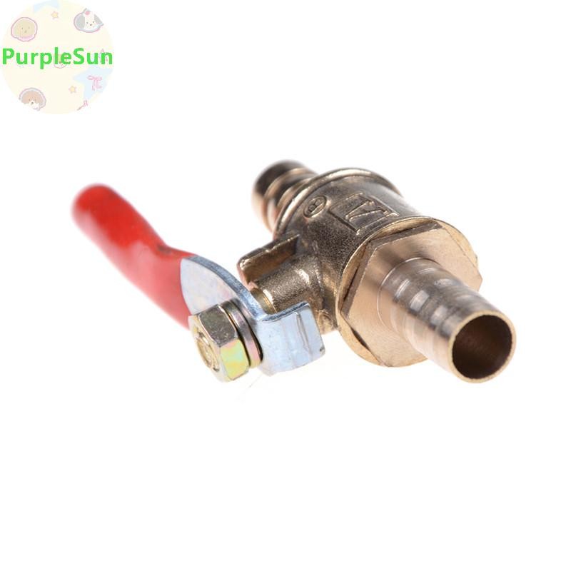 PurpleSun 8mm 5/16" Hose Barb Inline Brass Water/Air Gas Fuel Line Shut ...