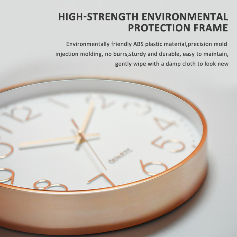 Wall clock Quartz Silent Minimalist Design Non-Ticking for Living Room ...