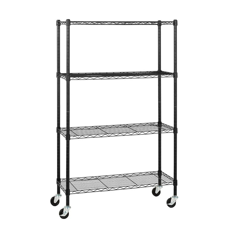 Wire Shelving Storage Shelves, 4 Tier Adjustable Metal Shelf Wire ...