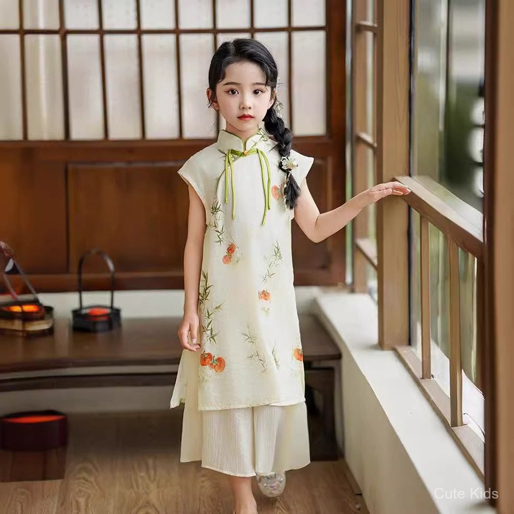 Chines New Year CNY Princess Dress Clothes Cheongsam Kids hanfu girl dress Costumes Kid Dress ...