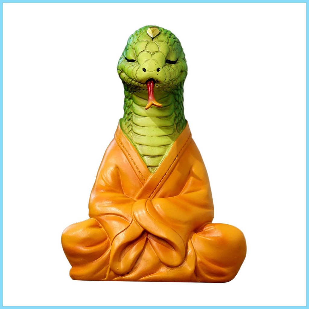 Snake Statue Resin Snake Ornaments Meditation Statue Chinese Snake ...