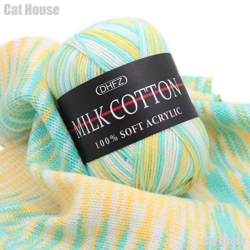Milk Cotton Yarn 3 Strands Milk Cotton Yarn Thread Hand Knitted DIY ...