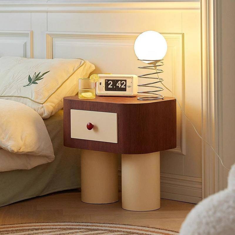 Cartoon bedside table, bedside cabinet, circular storage corner cabinet, integrated edge cabinet ...