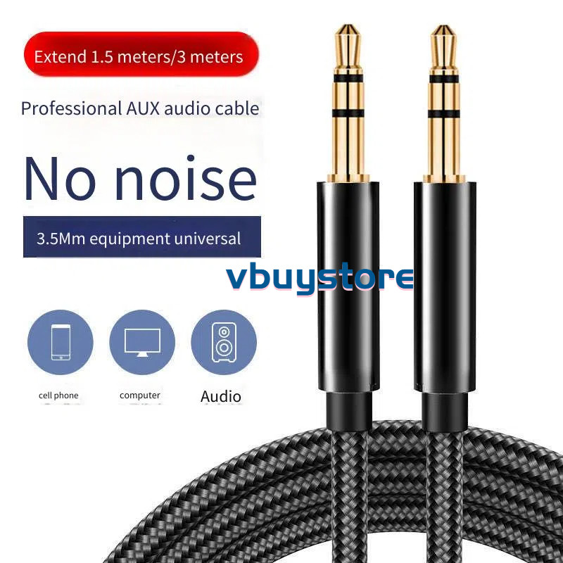 Universal 3.5mm Audio Cable HIFI Headphone Male to Male Car AUX Cable ...