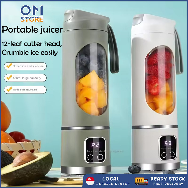【SG】Portable Juicer Bottle With 12 Cutter USB Wireless Mini Juicer ...