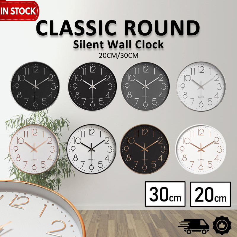 Wall clock Quartz Silent Minimalist Design Non-Ticking for Living Room ...