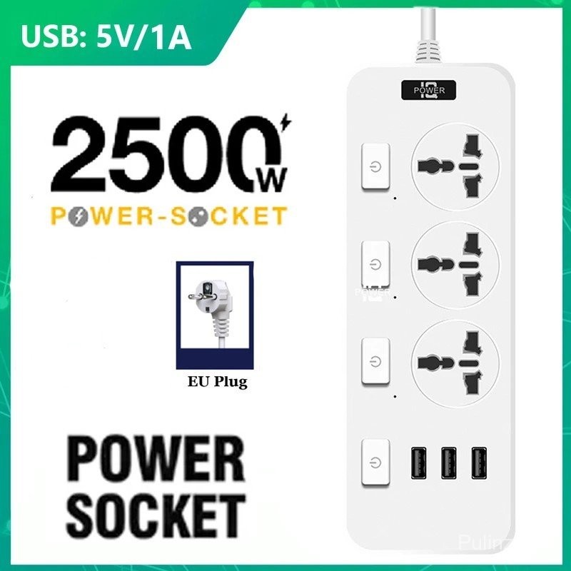 Power Strip Socket Universal Outlet Multitap AC Separate Control 2M ...