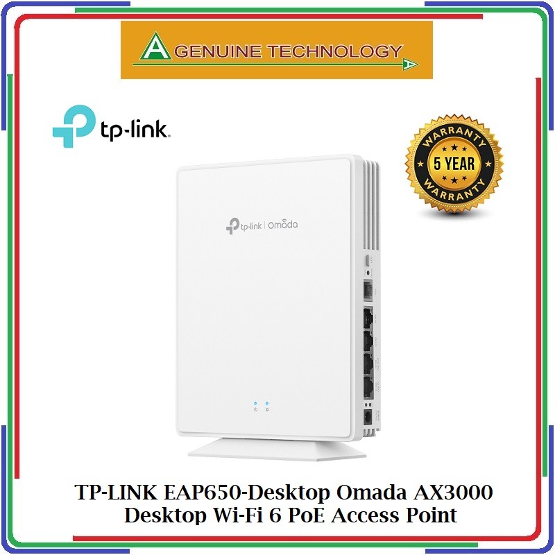 TP-LINK EAP650-Desktop Omada AX3000 Desktop Wi-Fi 6 PoE Access Point ...