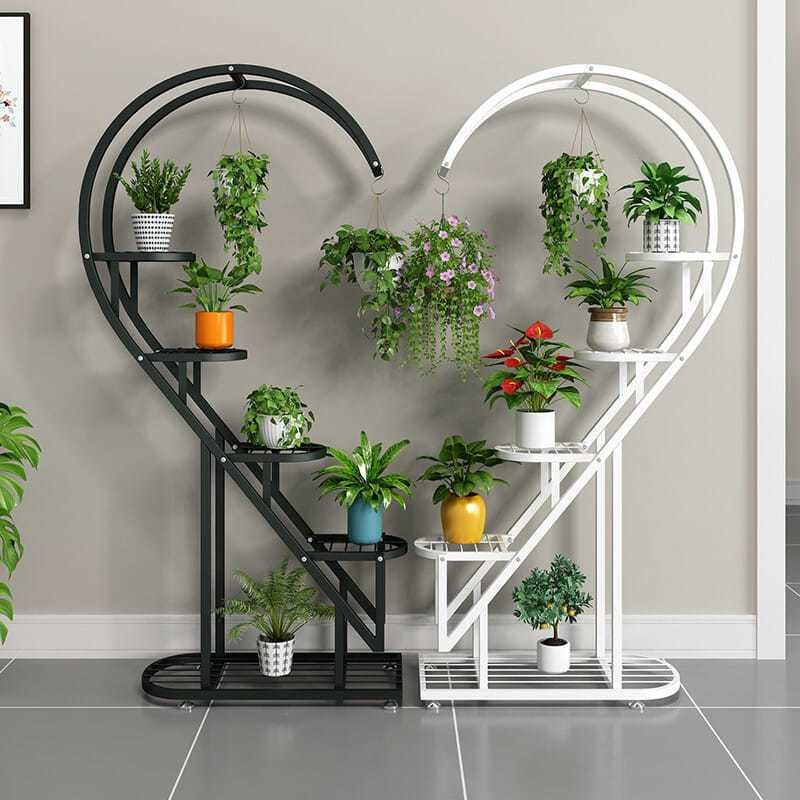 [in stock] Green Rose Flower Rack Outdoor Wrought Iron Flower Rack ...