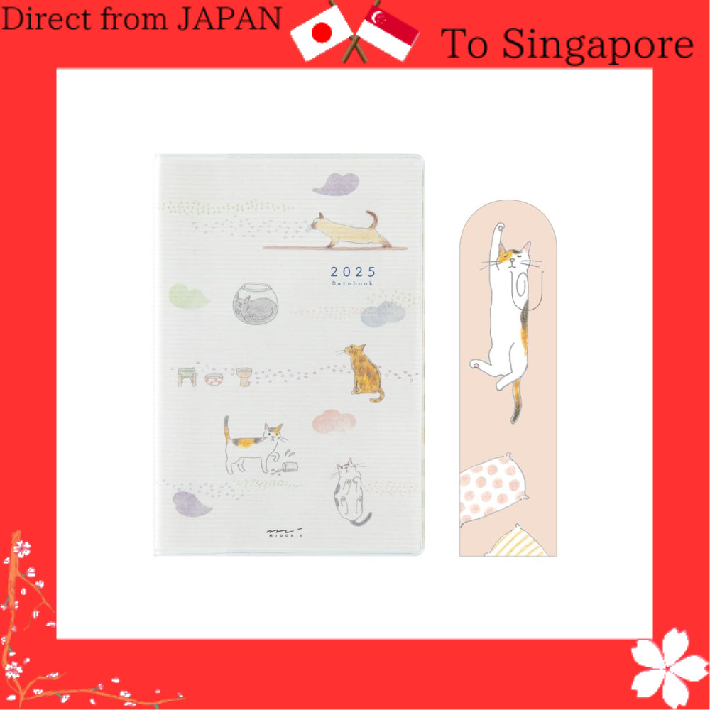 Japanese version Midori Pocket Diary Notebook 2025 Mini Monthly Limited ...