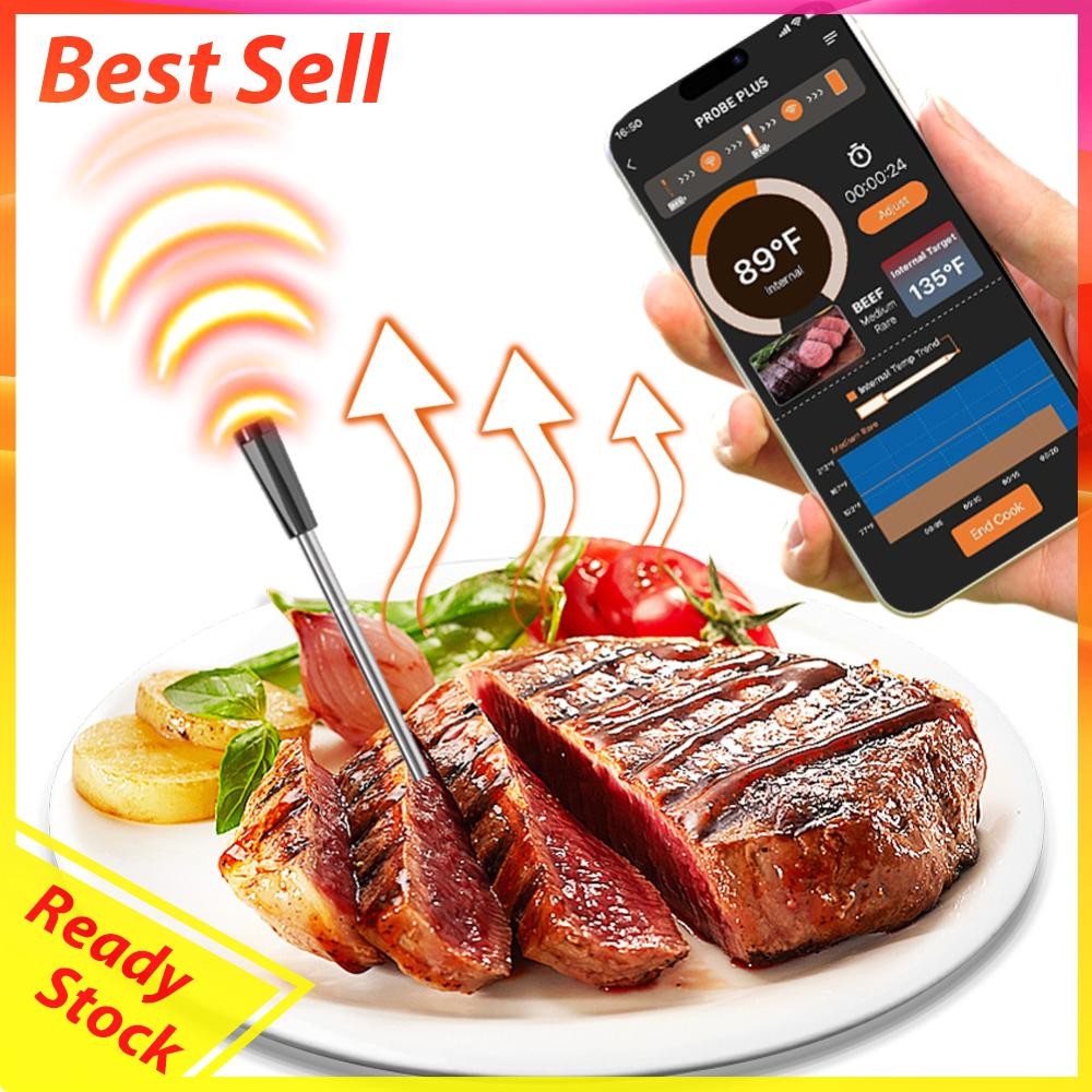 Smart Meat Thermometer Digital Food Thermometer Long Range for Smoker ...