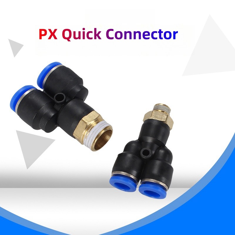 PX Male Thread Coupler Y Style Push In Fittings Pneumatic Quick ...