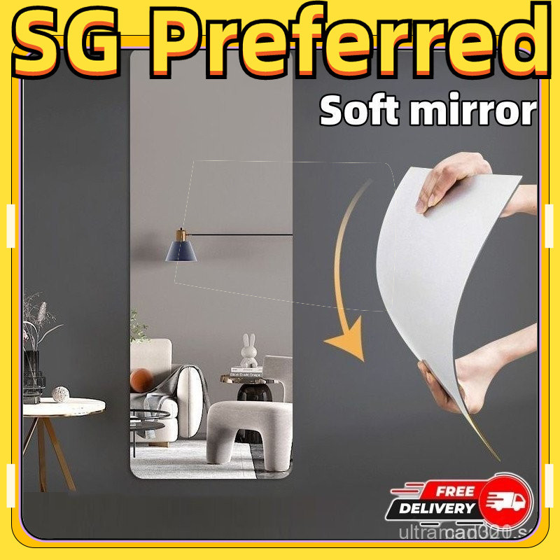 【Lucky Mirror】【SG STOCK】HD Acrylic Mirror Full Body Mirror Paste Wall ...