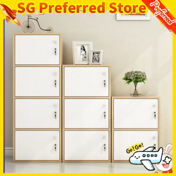 [Ready stock]Simple Bookshelf Locker Bookcase With Door With Lock Small ...
