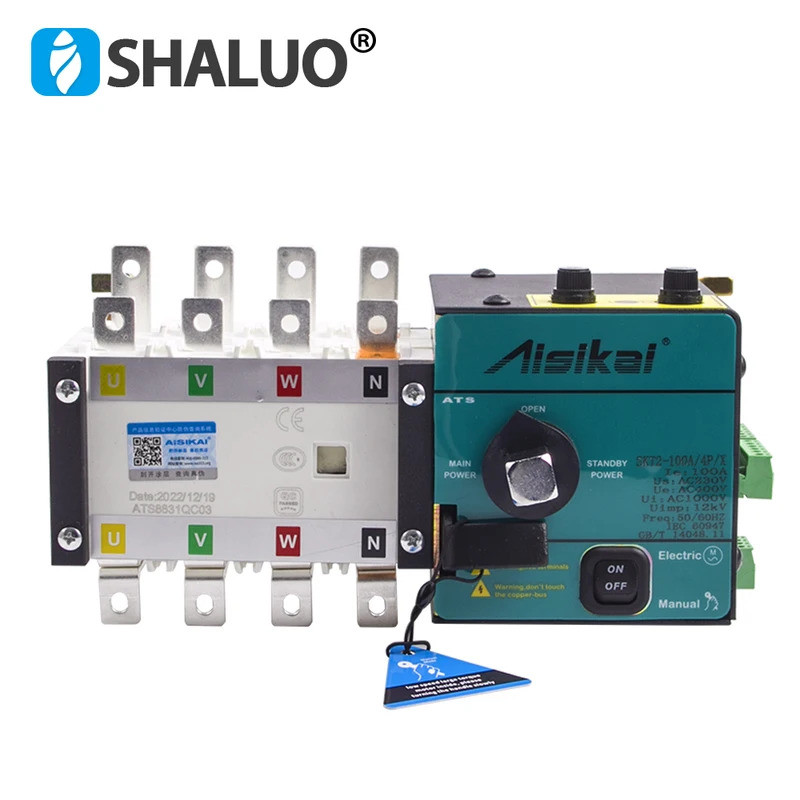 Universal Aisikai ATS Diesel Generator Dual Power Automatic Transfer Switch 4P 100A 63A 80A AMP ...