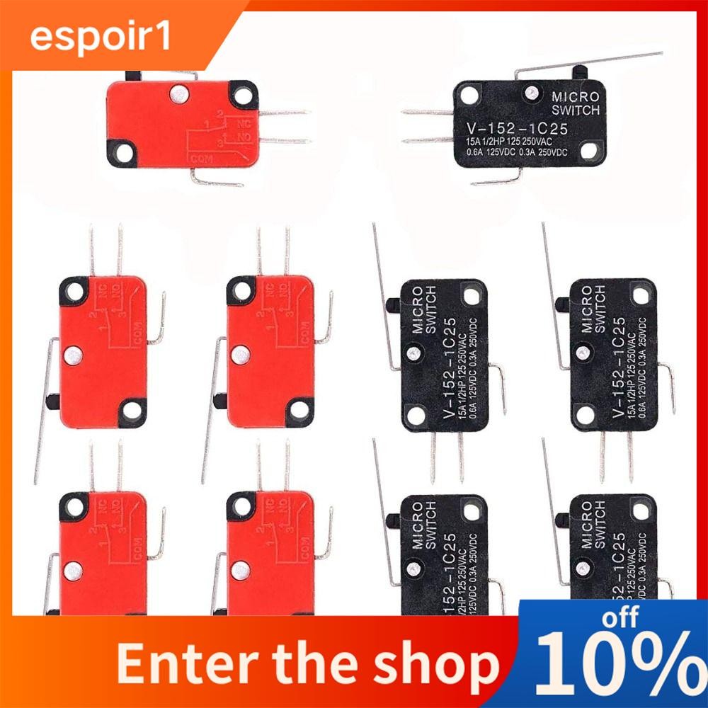 ESPOIR 10Pcs V-152-1C25, Snap Action Push Button Micro Limit Switch ...