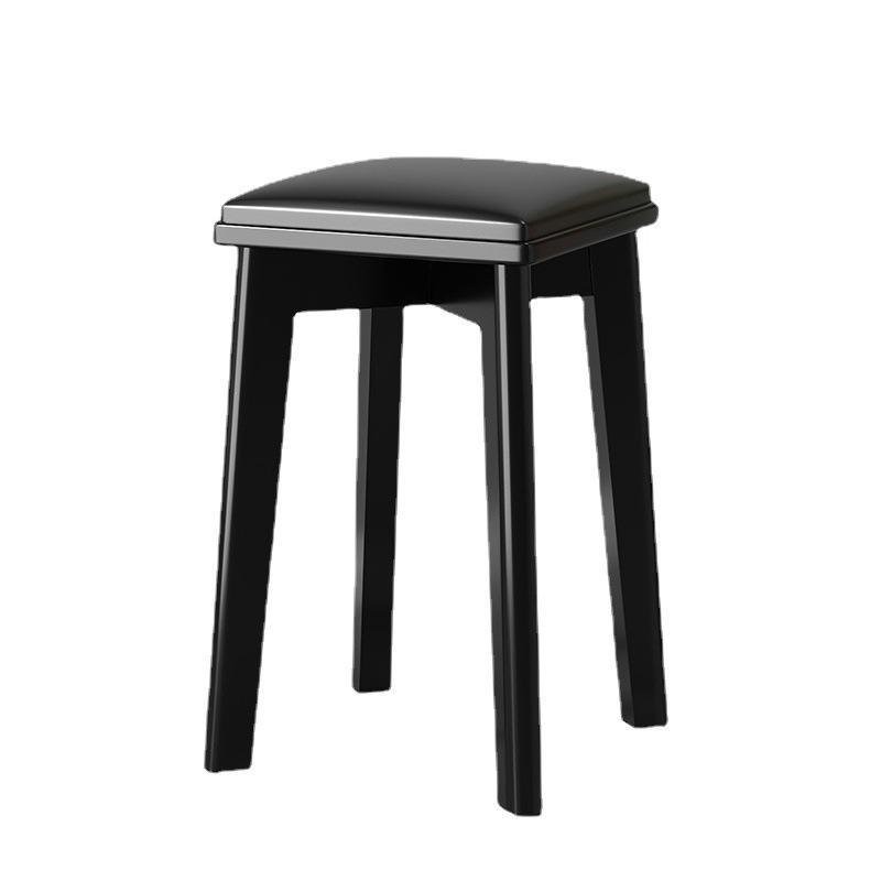 Black Square Stool Low Stool Wooden Bench Living Room Dining Stool a ...