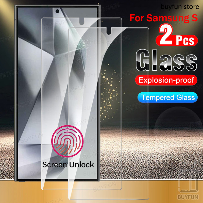2PCS Full Screen Protector Fingerprint Unlock For Samsung Galaxy S25 S24 Ultra S21 S22 S23 Plus ...