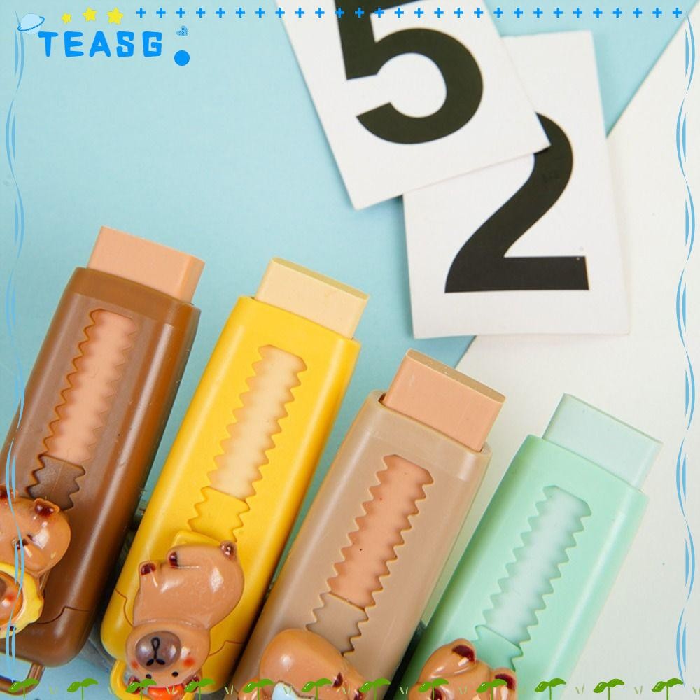 TEASG 1PC Stationary, 4B Push Pull Capybara Eraser, Cute Clean Mess ...