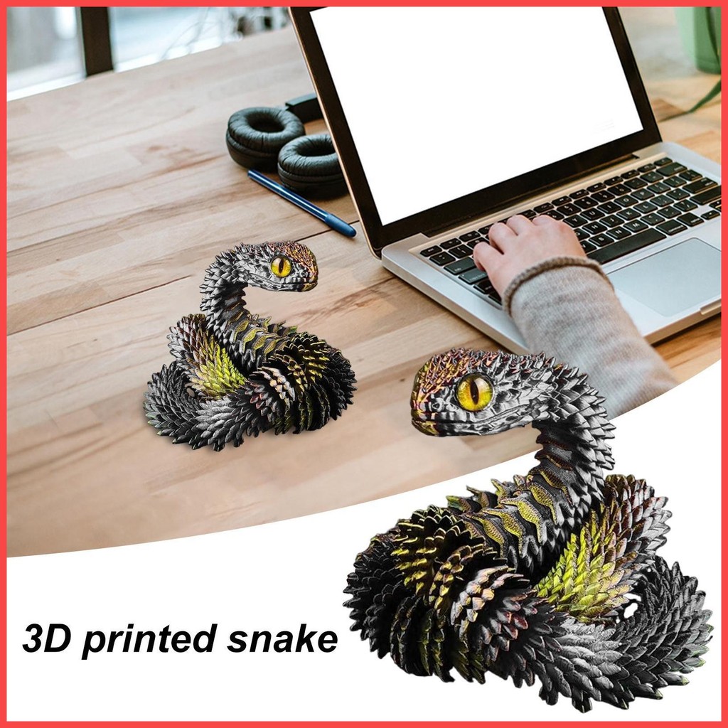 3D Printed Snake Model Articulated Flexible Toy 3D Printed Animals ...