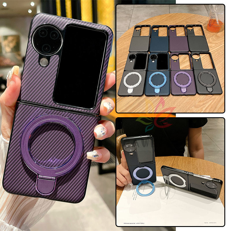 Deluxe Leather Phone Case with Magnetic Holder OPPO Find N3 Flip N2 ...