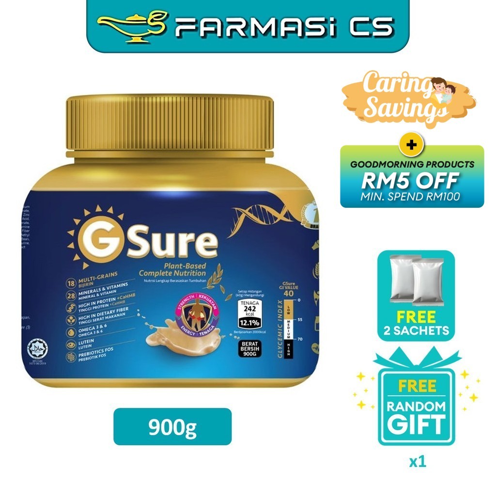 Good Morning GSure 900g EXP:12/2025 FREE 1 Random + 2 Sachets [ Halal G Sure Goodmorning V 18 ...