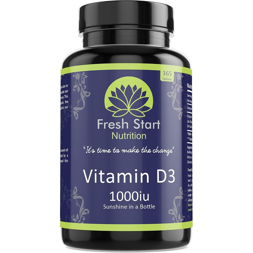 Vitamin D3 1000iu Tablets | 365 (1 Year Supply) Vegetarian Vitamin D ...