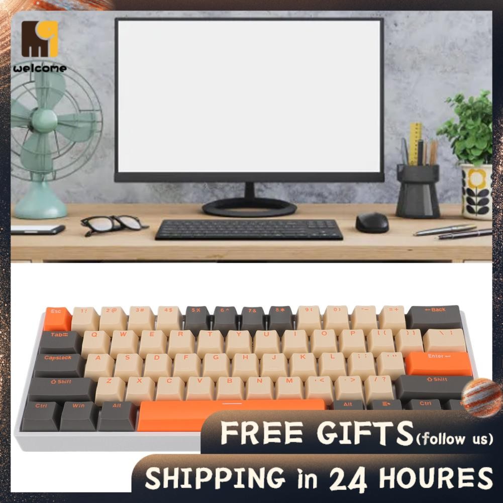 Welcomehome 61 Key Mechanical Keyboard Computer Hot Swappable RGB ...
