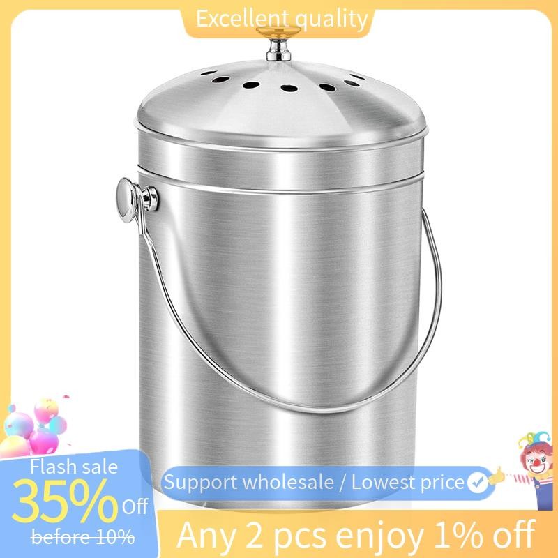 In stock-Compost Bucket for Kitchen Countertop,1.3 Gallon Stainless ...